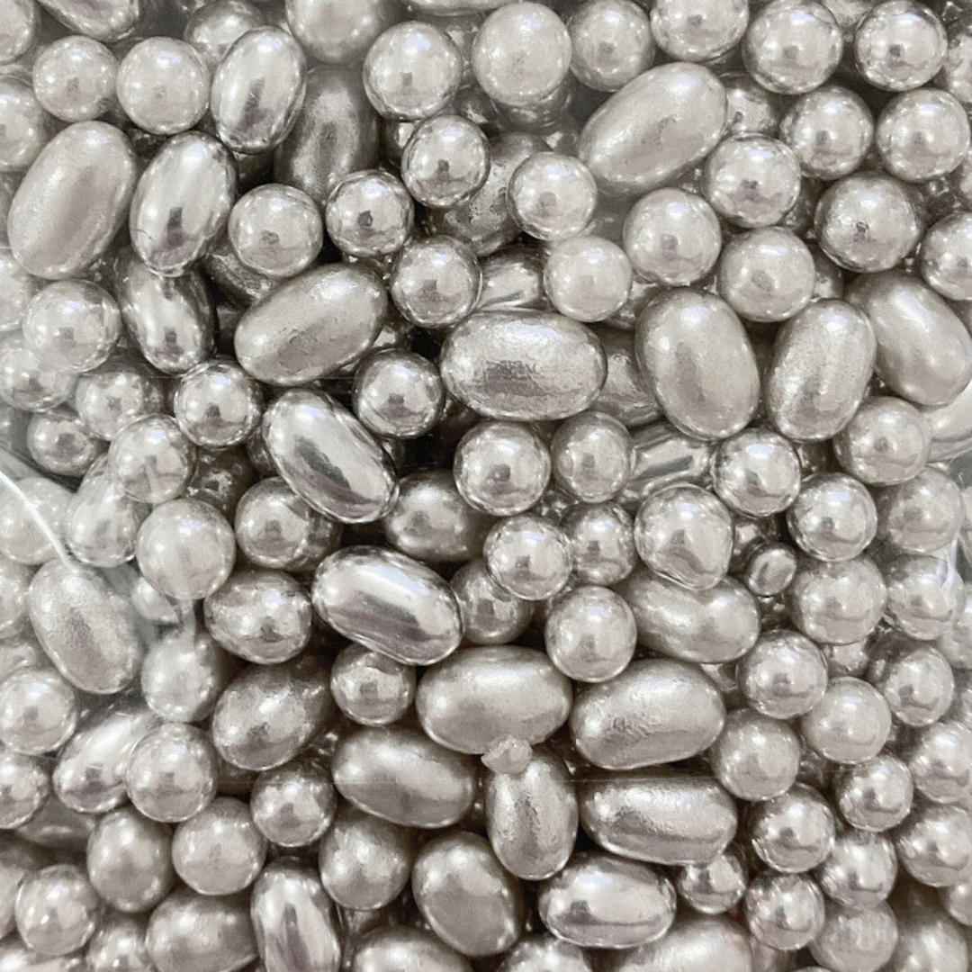 Cachous - Silver Sugar Pearls Cachous Mixed Sizes – Studio Cakes