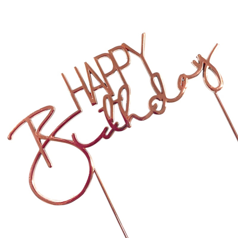 Cake Topper - Metal Happy Birthday – Studio Cakes